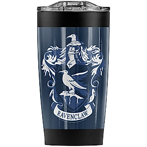 Logovision Harry Potter Ravenclaw Crest Stainless Steel Tumbler 20 oz Coffee Travel Mug/Cup, Vacuum Insulated & Double Wall with Leakproof Sliding Lid | Great for Hot Drinks and Cold Beverages