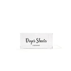 HappyPals Clear Acrylic Dryer Sheet Holder, Laundry Room Organizer, Clear Acrylic Box with lid, Clear Dryer Sheet Dispenser, Clear Acrylic Container