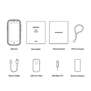 Unihertz Jelly Star, The World's Smallest 4G Android 13 Smartphone Transparent Design LED Light NFC OTG, Blue (Support T-Mobile & Verizon only)