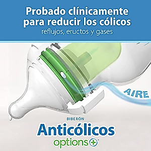 Dr. Brown’s Natural Flow® Anti-Colic Options+™ Wide-Neck Glass Baby Bottles 5 oz/150 mL, with Level 1 Slow Flow Nipple, 3 Pack, 0m+