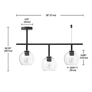 Globe Electric Mika 3-Light Track Lighting, Matte Black, Bulb Not Included