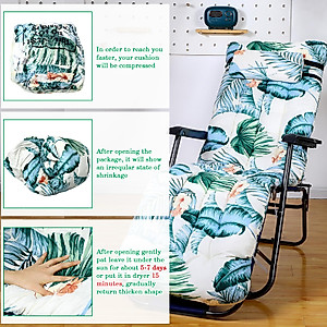 Wesiti Outdoor Lounge Cushion Lounger Chair Cushion Patio Chaise Replacement 67 x 21 Inch Rocking Cushion for Furniture Sofa Non Slip Floral Thick High Back Chair Pads with Headrest 8 Ties