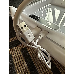 Brando Moon White LED Tray with Built in Grinder and Night Light - Glow Light Up Tray 7 Colors - Rechargeable and Smooth Round Edges