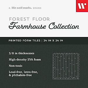We Sell Mats Forest Floor Farmhouse Collection 3/8 Inch Thick Printed Wood Grain Mats, 24 in x 24 in, Barnwood Brown