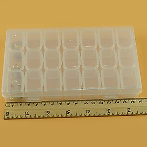 EXCEART 21 Compartments Clear Plastic Organizer Box Container Craft Storage for Beads Organizer 2pcs