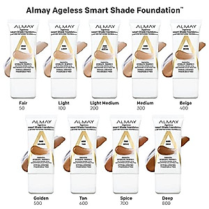 Almay Anti-Aging Foundation, Smart Shade Face Makeup with Hyaluronic Acid, Niacinamide, Vitamin C & E, Hypoallergenic, -Fragrance Free, 400 Beige, 1 Fl Oz (Pack of 1)