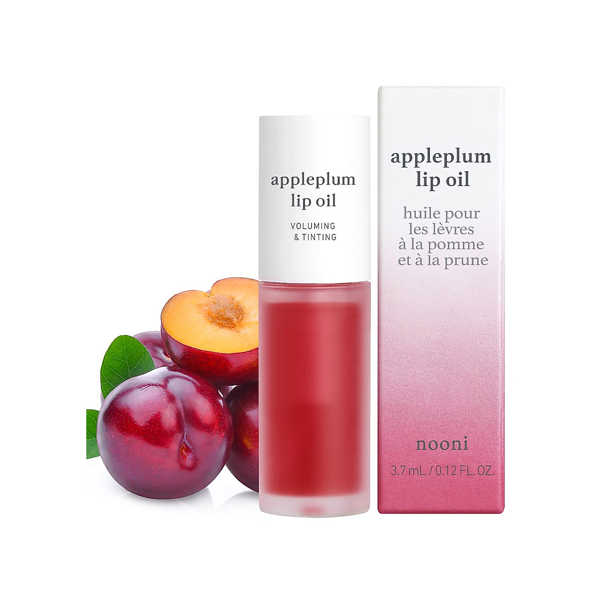 NOONI Korean Lip Oil - Appleplum | Lip Stain, Gift, Long-Lasting, Moisturizing, Plumping, Revitalizing for Dry Lips, Waterproof, No Peel Off, Korean Lip Tint, Red Tinted Lips, 0.12 Fl Oz