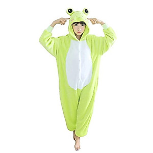 Nicetage Unisex Adult Pajamas - Plush One Piece Cosplay Frog Animal Costume Frog M