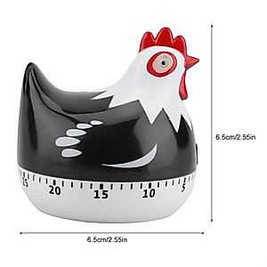 Chicken Pattern Timer, Chicken Pattern Countdown Kitchen Timer Reminder for Cooking Baking(Black)