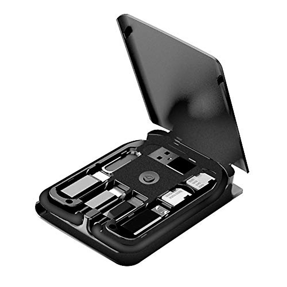 Urban Survival Card Data Cable, Multi-Type Charging Cable Convertor, Multi-Function Wireless Charger Adapter, Built-in Card Reader, Can Use as Phone Holder, Flash Light (Wireless Charger)