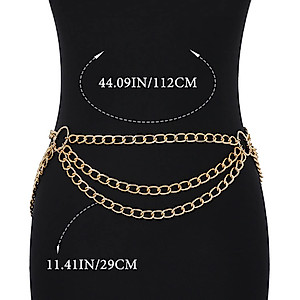 Cosydays Punk Harness Waist Chain Gold Ring Belt Belly Chain Circle Body Chain Beach Bikini Sexy Party Chain Jewelry for Women