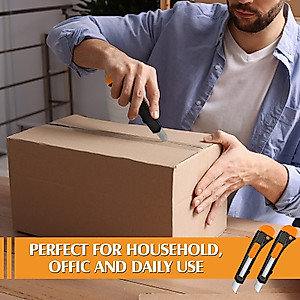 100 Pack Box Cutter Retractable Utility Knife 18mm Wide Blade Cutter Cardboard Cutter Suitable for Office Art, Craft and Home Use