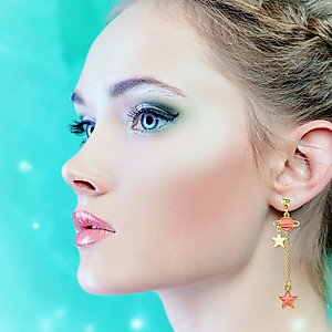 9 Pairs Star Moon Earrings for Women Earth Moon Earrings Dangle Planet Sun Moon Earrings Asymmetric Bohemia Moon Earrings