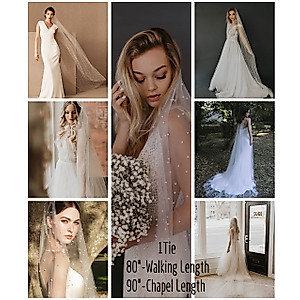 Passat Ivory 1Tier Cathedral Veils Pearl Wedding Veil Ivory Pearl Veils Bridal Veil Pearl Veils For Brides Ivory