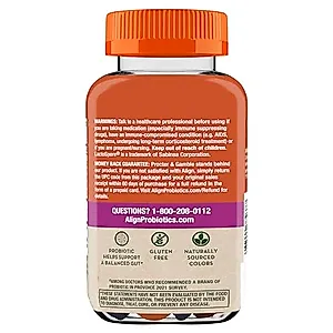 Align DualBiotic, Prebiotic + Probiotic for Women and Men, Help Nourish and Add Good Bacteria for Digestive Support, Natural Fruit Flavors, 60 Gummies