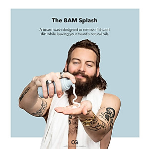 Copenhagen Grooming 8AM Splash Beard Wash for Men - Regenerating & Moisturizing Beard Shampoo - Skin, Mustache and Beard Care