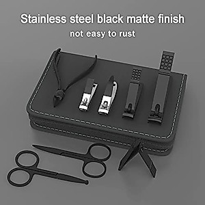 Tseifry Manicure Nail Clippers Set - 31Pcs Stainless Steel Manicure Nail Clippers Pedicure Kit, Professional Grooming Kit, with Luxurious Travel Case (Black Red)