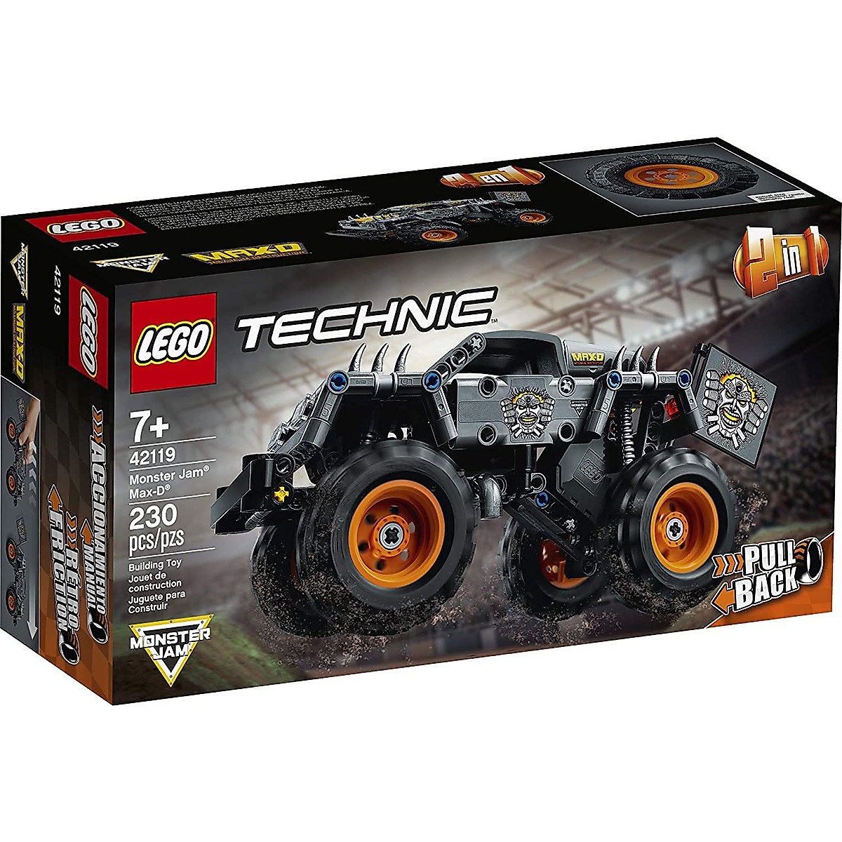 LEGO Technic Monster Jam Max-D 42119 Model Building Kit for Boys and Girls Who Love Monster Truck Toys, New 2021 (230 Pieces),Multicolor