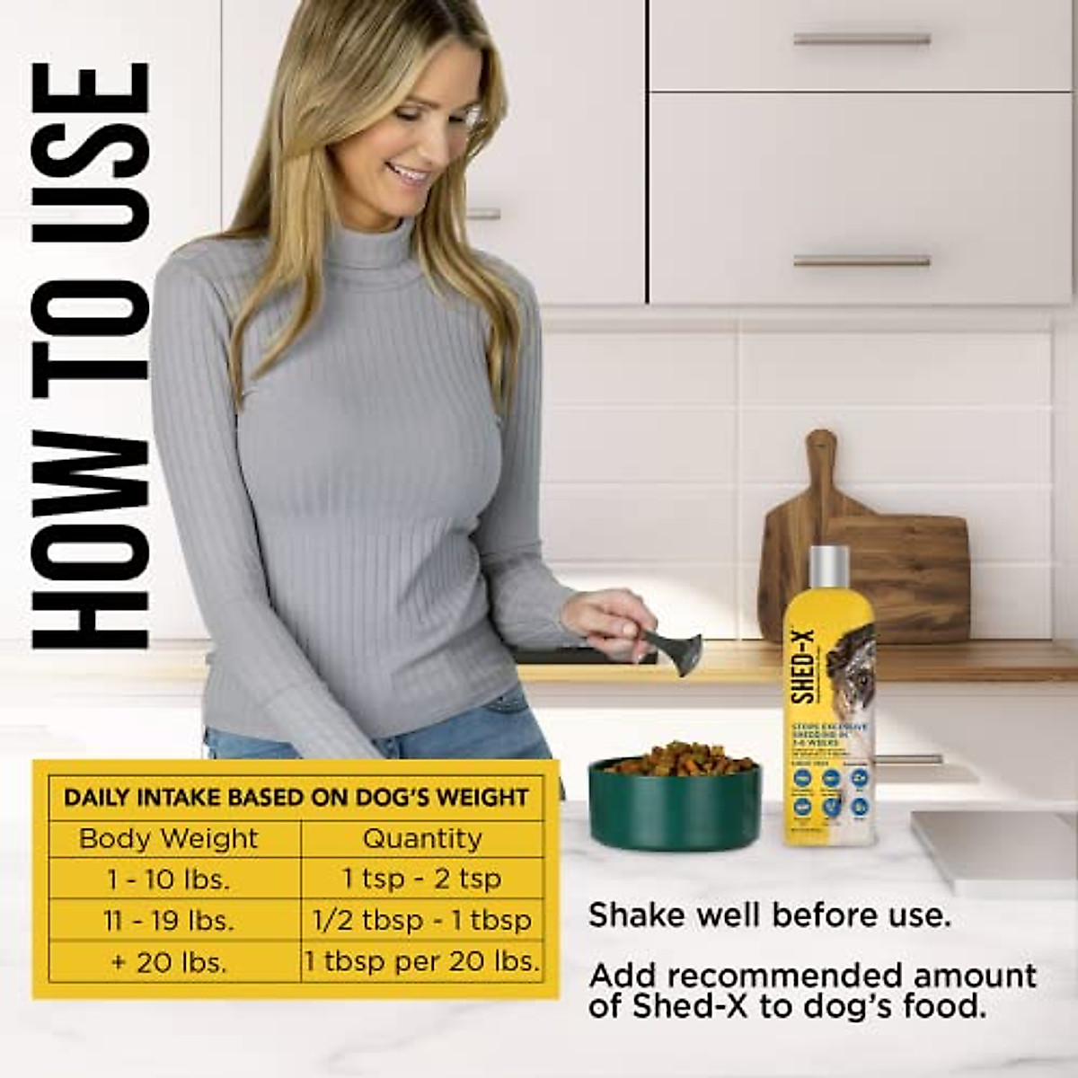 Shed-X Liquid Dog Supplement, 16oz – 100% Natural – Helps Control Excessive Dog Shedding with Fish Oil for Dogs Supplement of Essential Fatty Acids, Vitamins, and Minerals