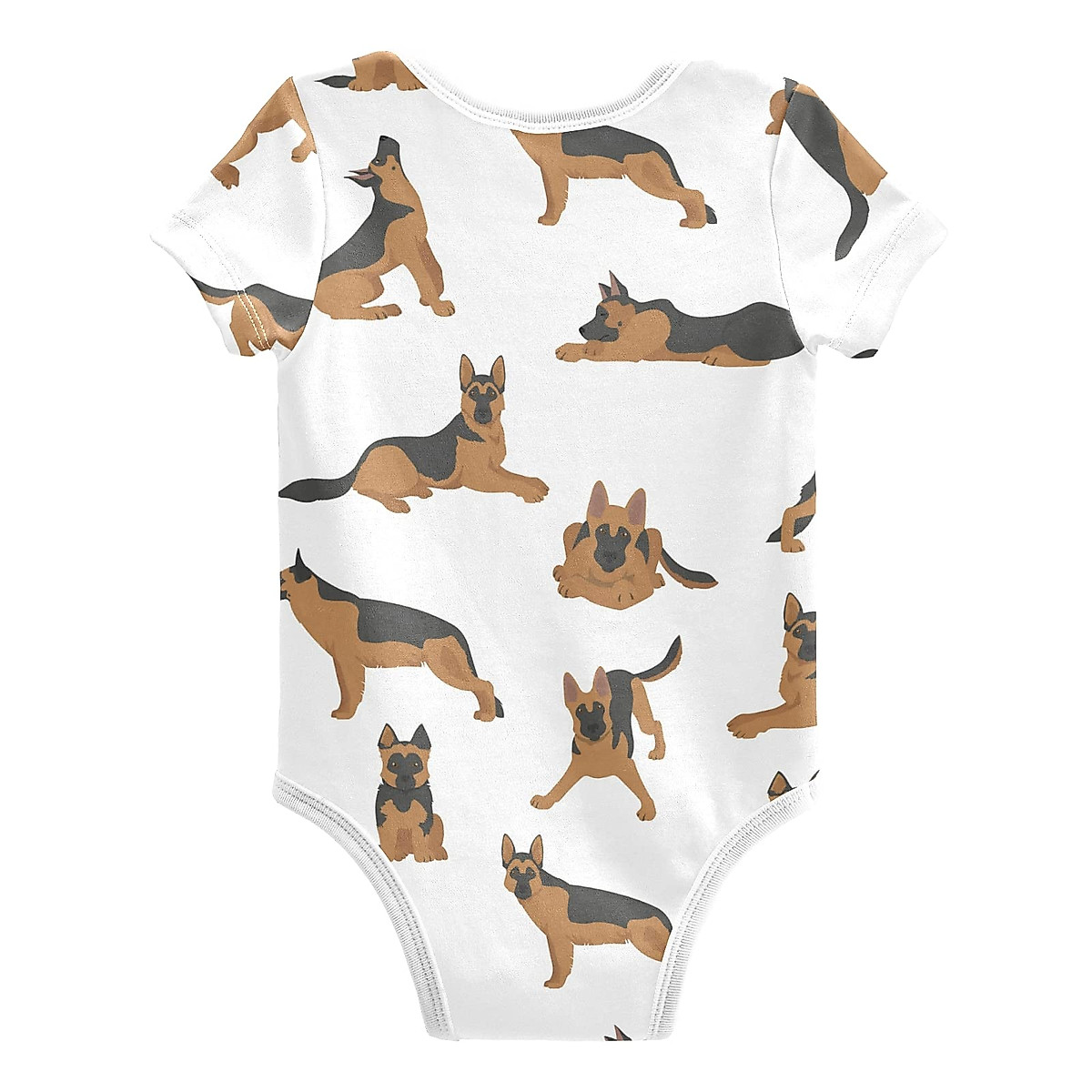 vvfelixl Baby Bodysuits German Shepherd Dogs Short Sleeve Cotton Baby Suits For Boys Girls 0-3 Months