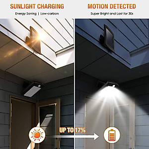 INSOME 20000lm Solar Flood Lights Outdoor Waterproof, Motion Sensor Outdoor Lights,Security Lights Motion Outdoor Solar Powered,120° Lighting Angle, Solar Wall Light for Garden with 16.4ft Cable