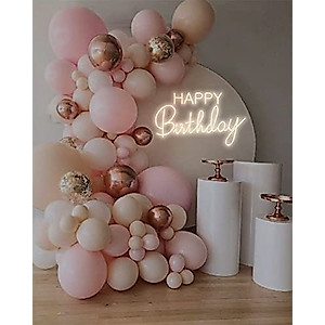 Neon LED Golden Happy birthday Signs USB Powered Acrylic Light For Wall Decor Teen Child Party Suprise Celebration Bedroom Living Room Bar Mitzvah Gift Prom(18.1"x15")