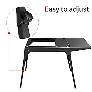 BSARTE Grill Griddle Stand Compatible for Blackstone 17” 22 inch Table Top Griddle, Outdoor Camping Cooking Station Worktable with Adjustable Leg and Side Shelf, BBQ Accessories