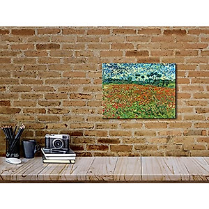 Wieco Art Poppy Field June 1890 Canvas Print of Vincent Van Gogh Wall Art Paintings Reproduction Field Pictures Artwork for Wall Decor and Home Decorations