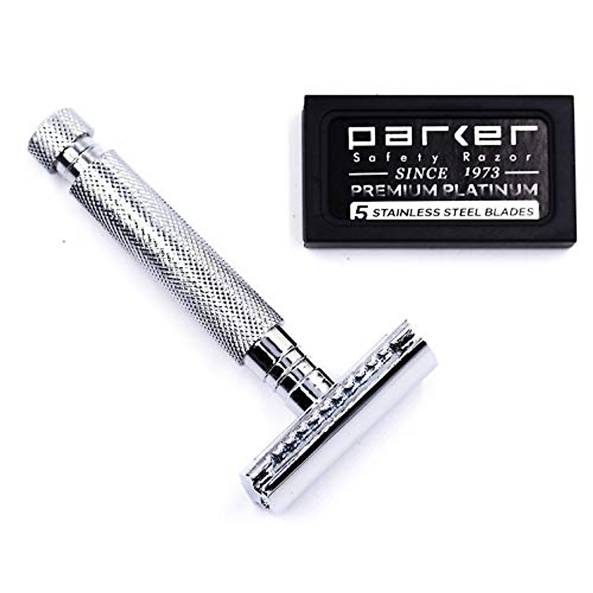 Parker 97R Traditional Double Edge Safety Razor & 5 Parker Premium Razor Blades