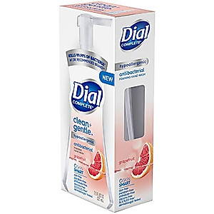 Dial Complete Clean + Gentle Antibacterial Foaming Hand Wash, Grapefruit, 7.5 Fl Oz, 8 Count Case