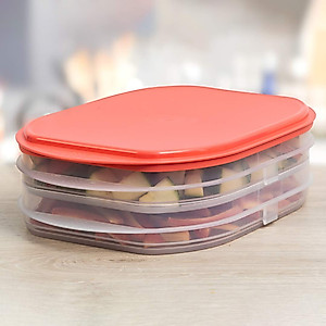 Tupperware Fridge Stackable Low 1pc - Pink, Modern Functional, 450ml