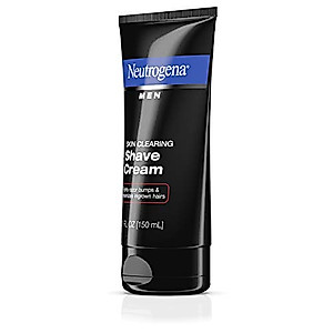 Neutrogena Men Skin Clearing Shave Cream, Oil-Free Shaving Cream to Help Prevent Razor Bumps & Ingrown Hairs, 5.1 fl. oz