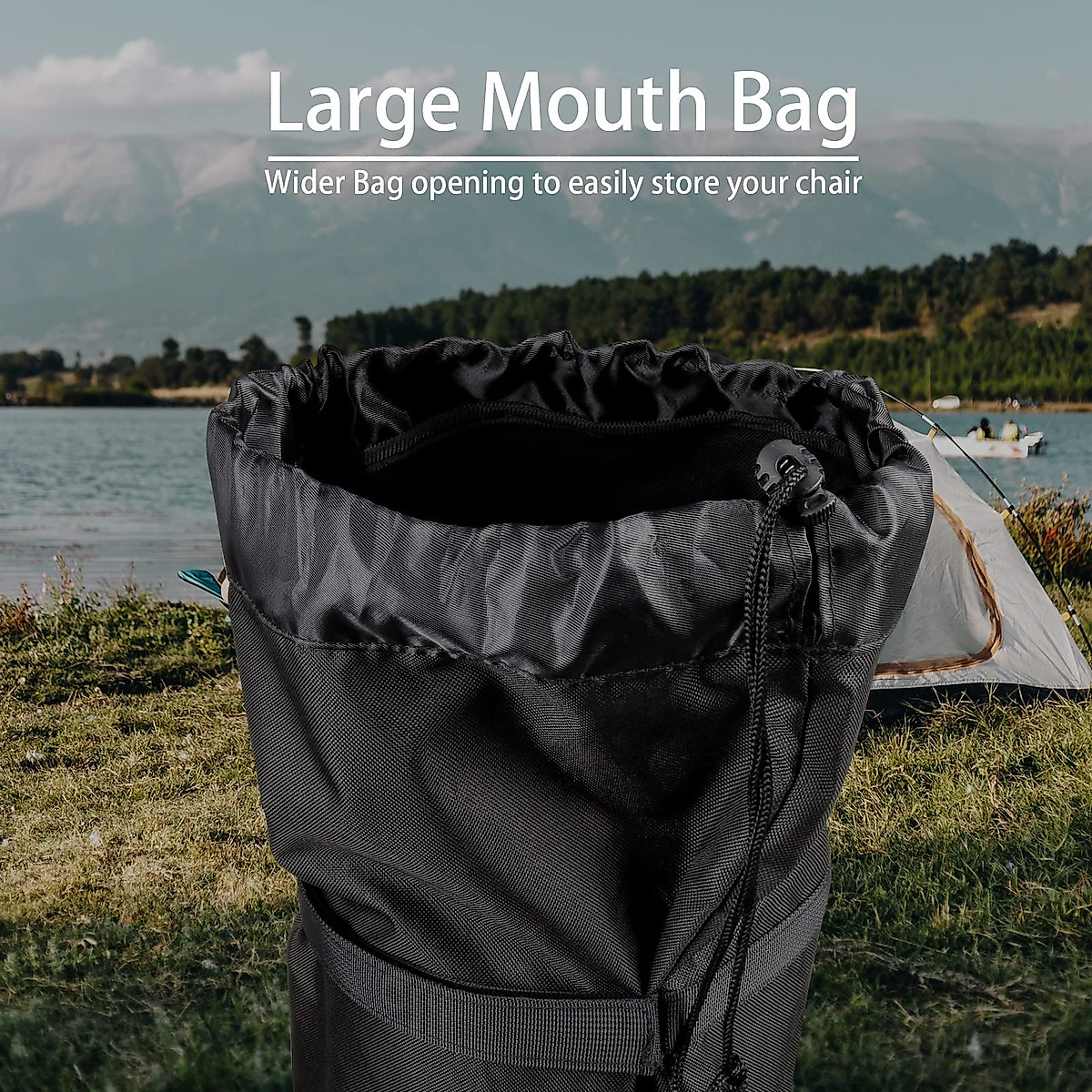 Xxerciz Foldable Camp Chair Replacement Bag Carrying Bag Large Mouth Bag with Shoulder Strap for Outdoor Camping, Heavy Duty Large Storage Folding Chair Bag 48 inches (Chair is not Included)