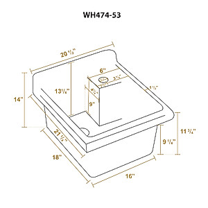 Vitreous China single bowl kitchen drop-in sink