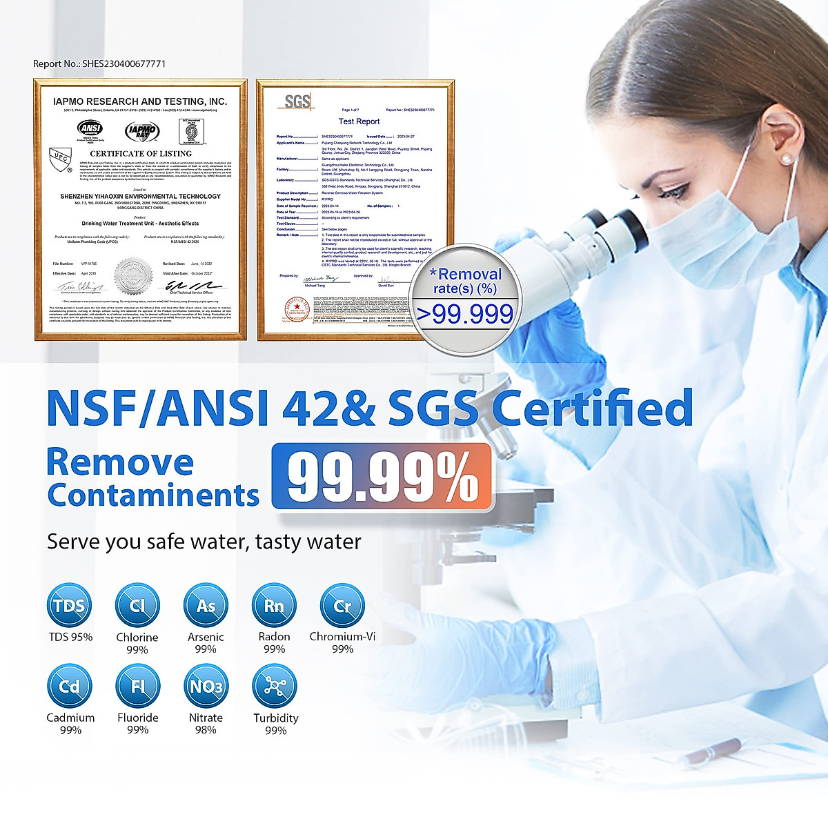Lamon R1PRO Reverse Osmosis Water Filter System, NSF/ANSI 42 Certified RO System Under Sink, Free Mineral Filter, Smart Faucet, 2:1 Pure to Drain, Reduces TDS