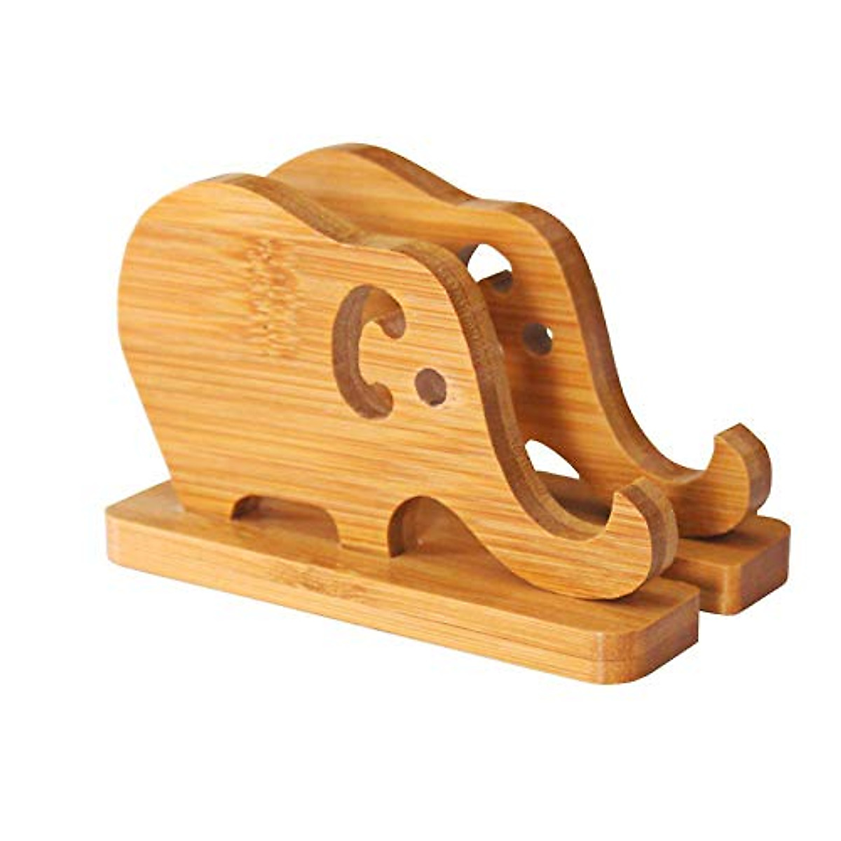 Cell Phone Stand, Phone Dock : Cradle, Holder, Compatible with Switch, All Android Smartphone, Phone 11 Pro Xs Max Xr X 8 7 6 6s Plus 5 5s 5c, Bamboo Desk Organizer Accessories (Elephant Phone Stand)