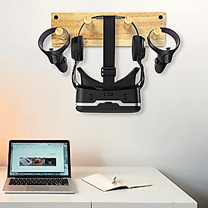 VR Wall Mount Storage Stand Hook Compatible for Oculus Quest 2, Oculus Quest, Oculus Rift, HTC Vive VR Headset(Natural Color)