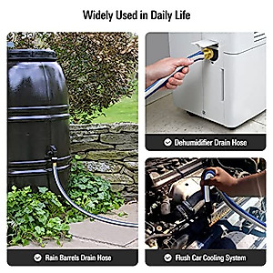 Solution4Patio Homes Garden 3/4 in. x 3 ft. Short Garden Hose Blue Lead-in Hose Male/Female High Water Pressure with Solid Brass Fittings for Water Softener, Dehumidifier, Vehicle 8 Years Warranty