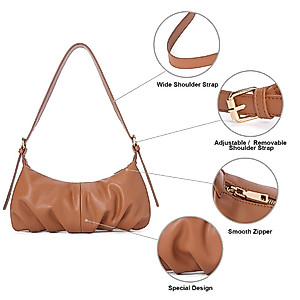 CLUCI Shoulder Bag,Purses for Women Dumpling Small Hobo Bags Vegan Leather Ladies Clutch with Adjustable Strap