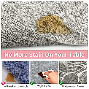 Maxpearl Faux Leather Placemats Set of 6 - Waterproof - Wipe Clean - Heat Resistant - Anti Slip Dining Table Place Mats, Suitable for Indoor & Outdoor Use, 17’’×12’’, Grey
