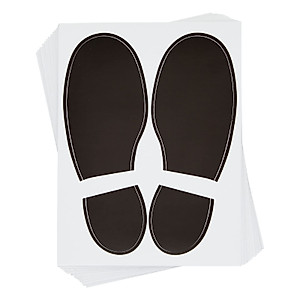 Juvale 32 Pack Footprint Decals for Classroom, Dance Studio, Parties (7.1 x 2.6 in)