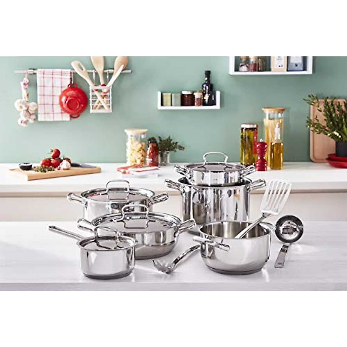 Lagostina Sfiziosa Saucepan Set, Stainless Steel, 13-Piece
