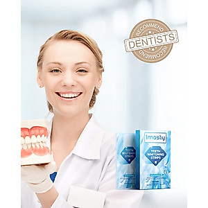 Teeth Whitening Strips for Sensitive Teeth, Reduced White Whitening, Enamel Safe Strips, 28 Pcs Natural Whitener 14 Treatments by Imosty