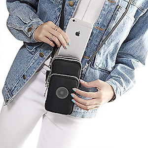 3-Layers Cellphone Pouch Wristlet Purse Waterproof Sports Armband Shoulder Bag Wallet