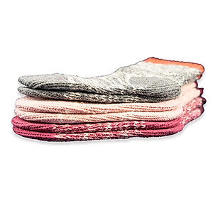 Baby Boys Girls Socks - 3 Pairs Toddler Thick Warm Seamless Chunky Knit Cotton Socks Kid Cotton Crew Socks (S(1-3Y), Girls)