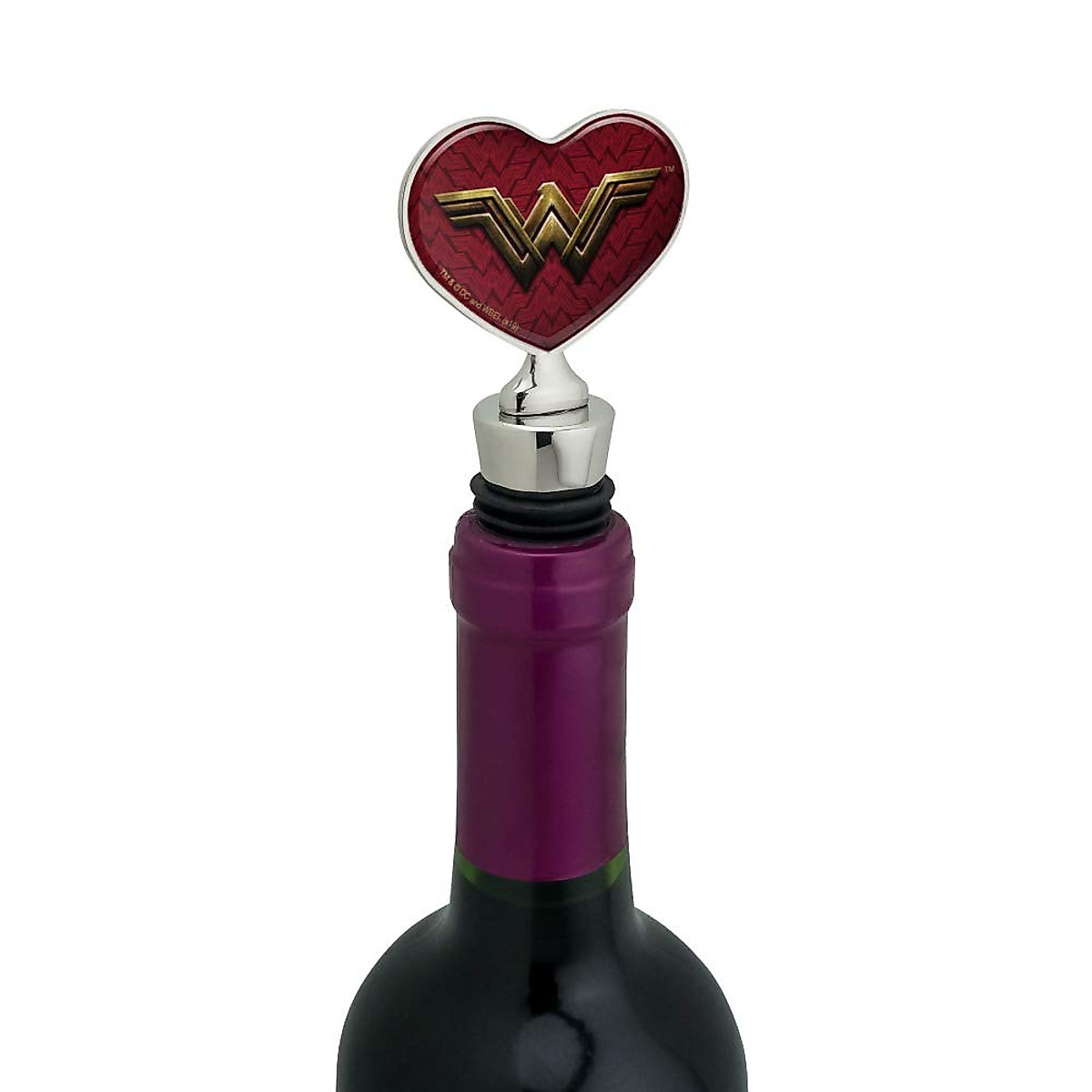 Justice League Movie Wonder Woman Logo Heart Love Wine Bottle Stopper