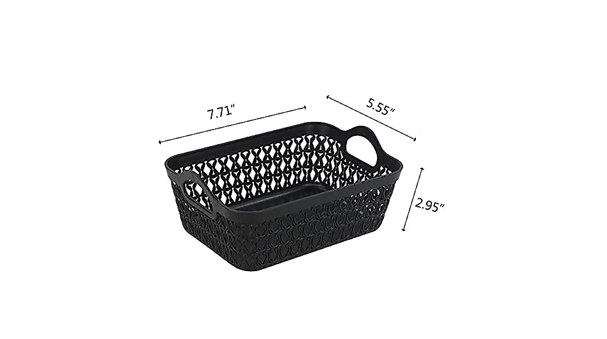Yarebest 12-Pack Black Small Storage Baskets & Trays