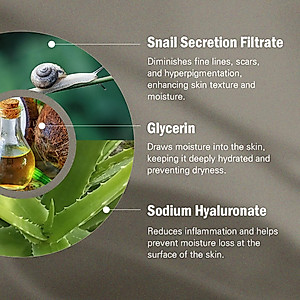 MIZON Snail Repair Intensive Ampoule Snail Mucin with Hyaluronic Acid Vitamin E Adenosine Elasticity Booster Skin Nutrition (30ml 1.01 fl oz)