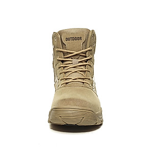 Eliogn Men's Training Boots Hiking Shoes Military Tactical Combat Outdoor Jungle Work Boots Waterproof Lightweight Backpacking Trekking Breathable Desert Boots Sand 45