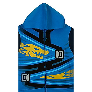 LEGO Ninjago Hoodies for Boys, Zip-Up Hooded Sweatshirts for Boys (Blue, Size 10/12)